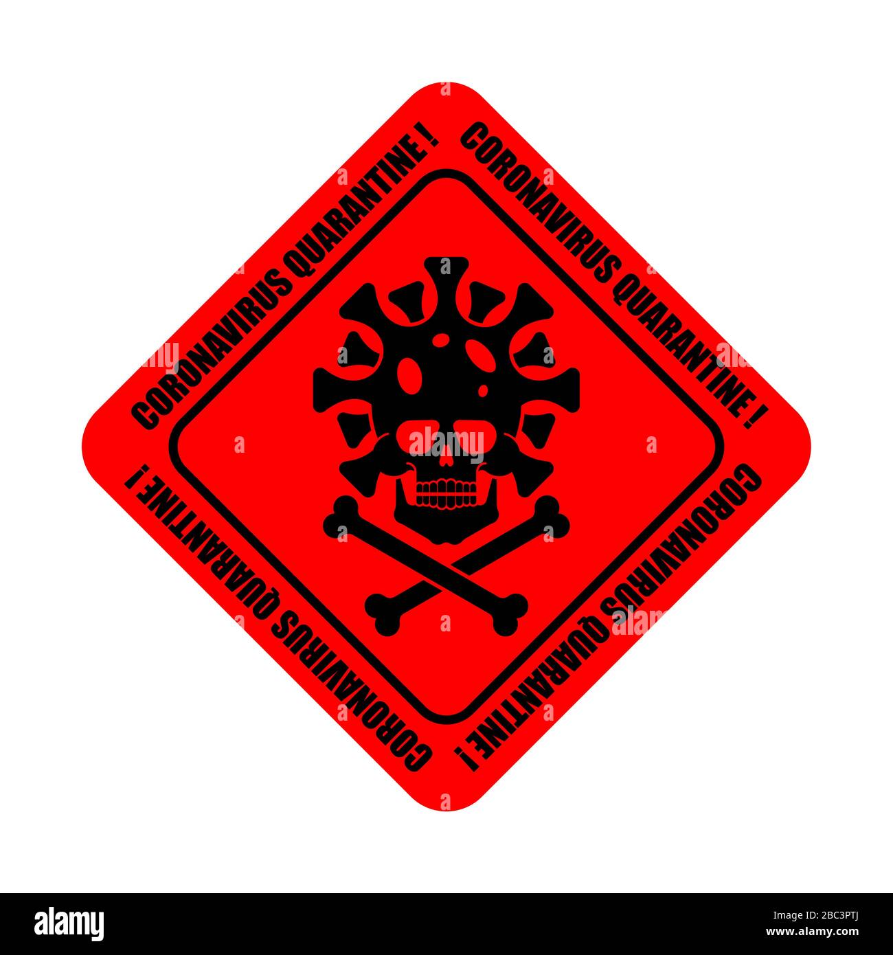 Coronavirus Quarantine sticker. Virus 2019-nCoV on home. Pandemic ...