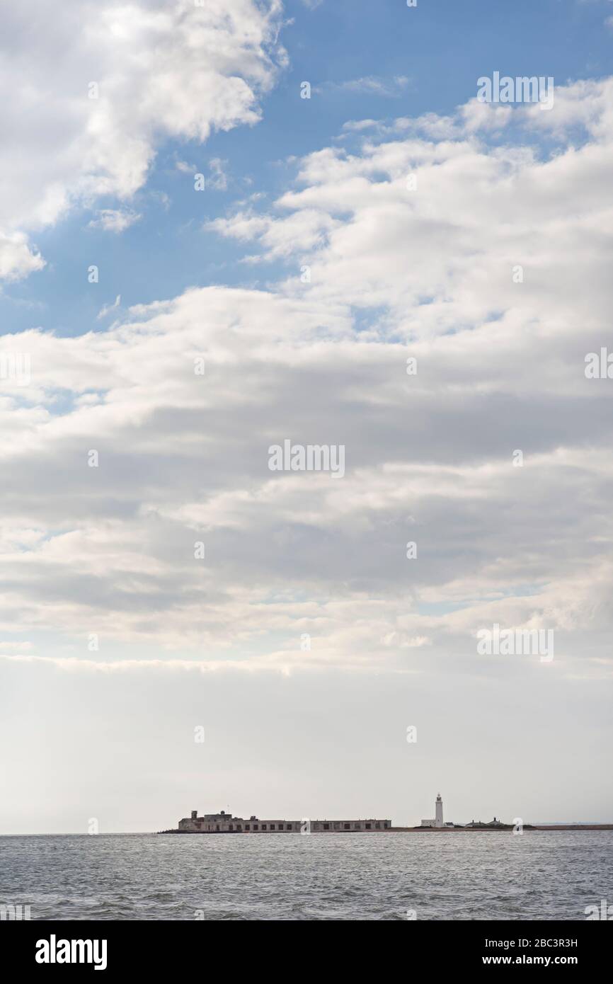 Hurst Castle artillery fort from the Isle of Wight, Hampshire, UK Stock ...