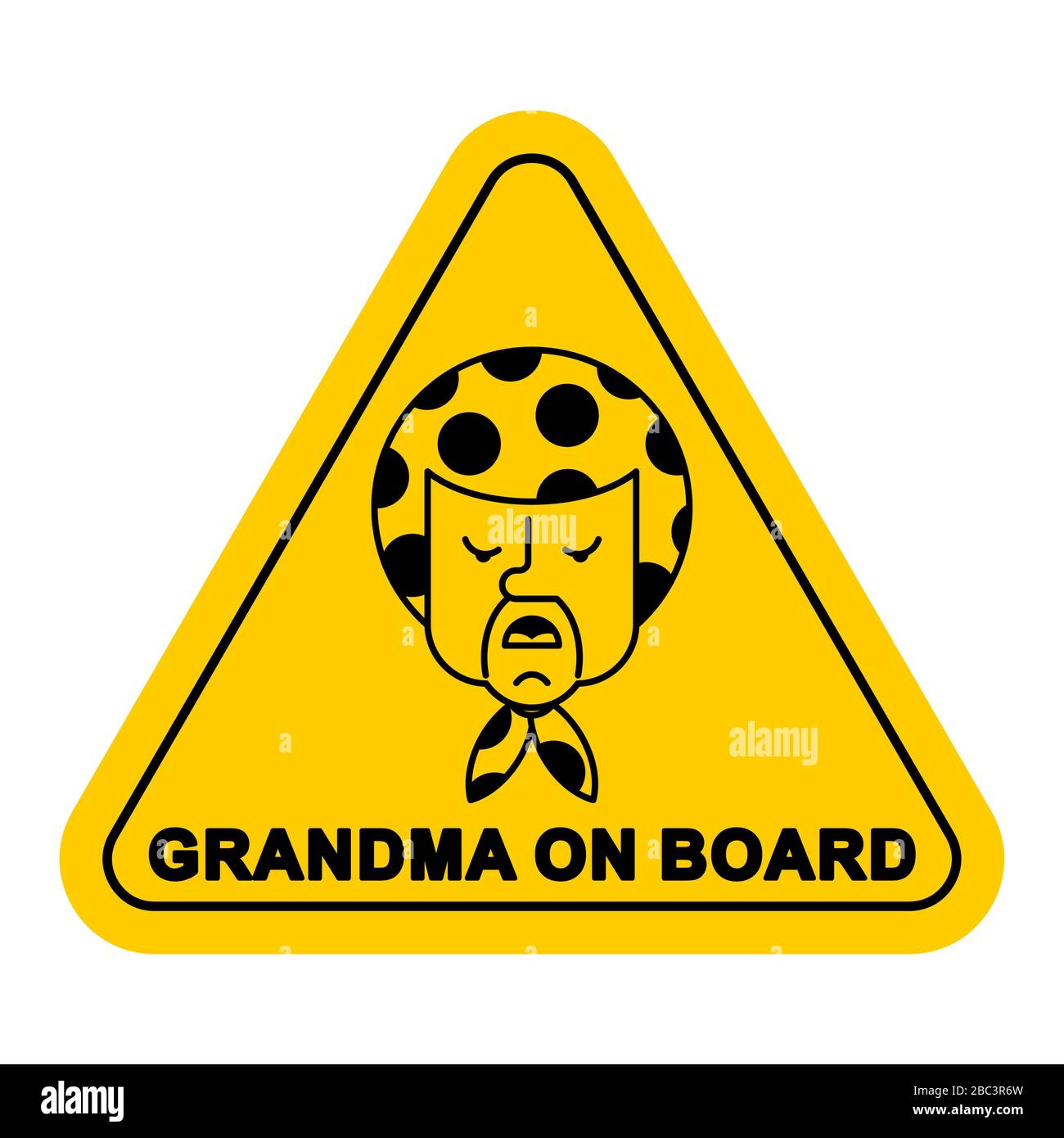 Grandmother on car sticker. Grandma on board. vector illustration Stock ...