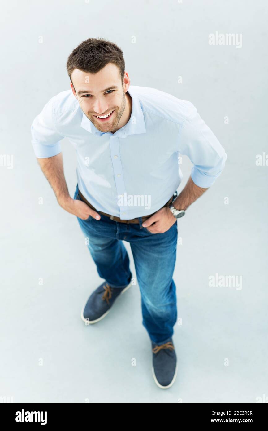 Caucasian man employee standing hi-res stock photography and images - Alamy