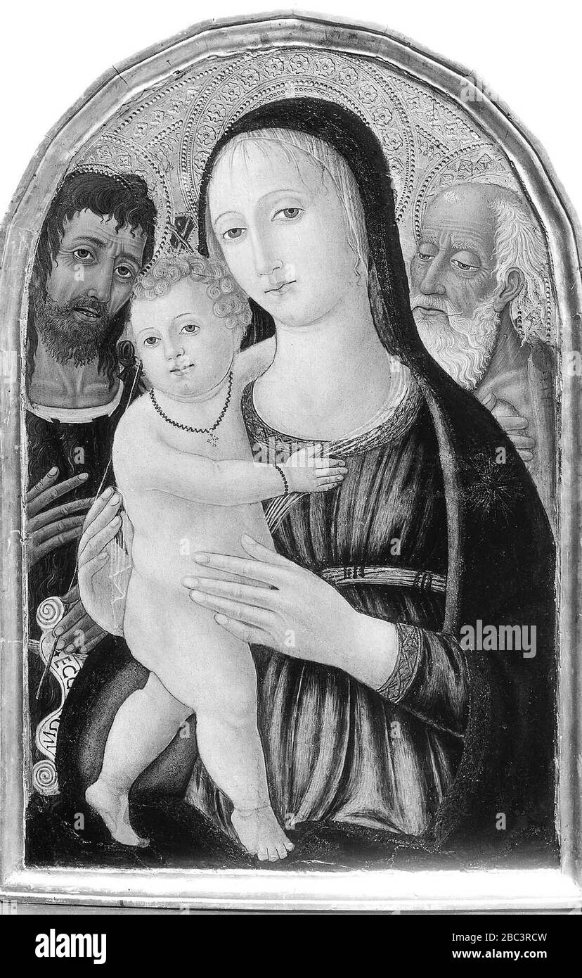 Guidoccio Cozzarelli - Virgin and Child with Saints Jerome and John the Baptist - 21.1460 Stock ...