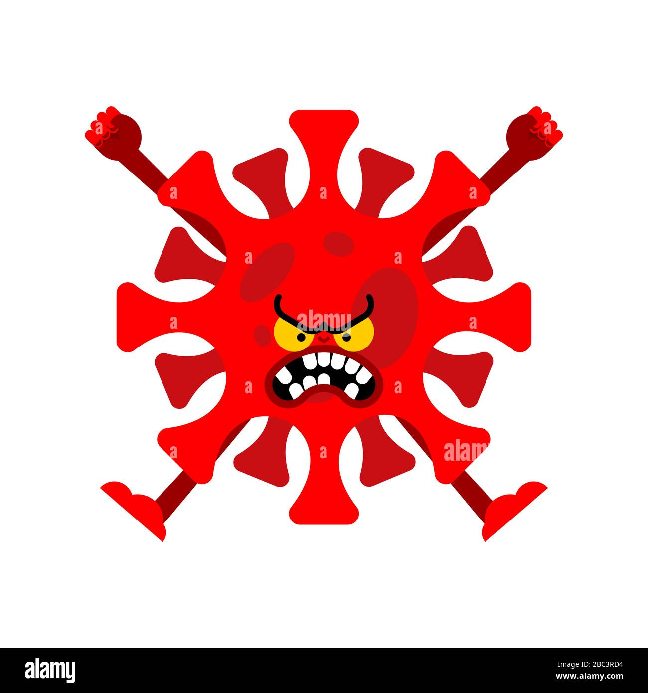 Angry Coronavirus. Evil virus. Global epidemic disease 2019-nCoV Novel ...