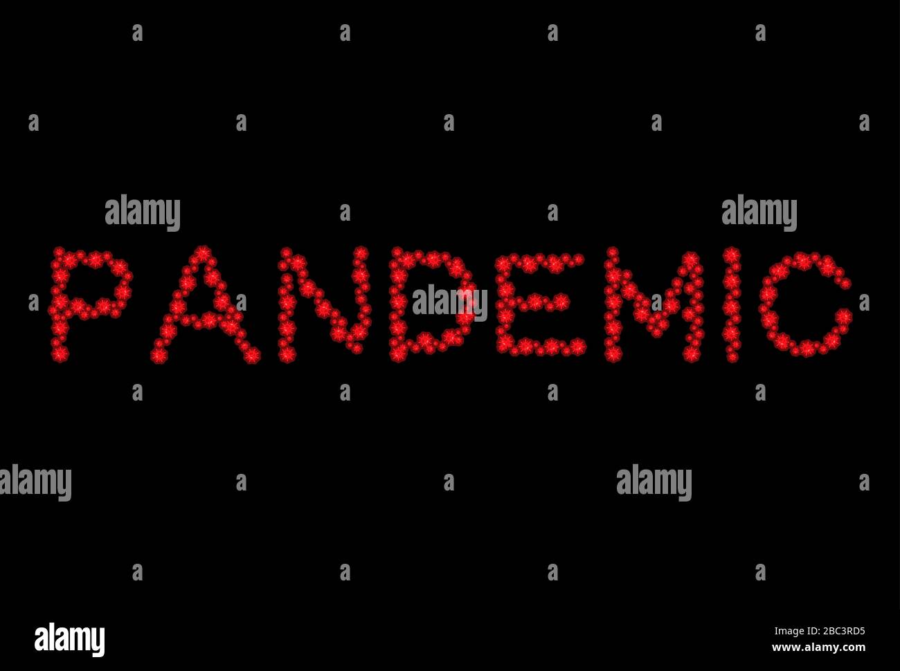 Pandemic lettering. 2019-nCoV Novel Coronavirus virus and bacteria ...