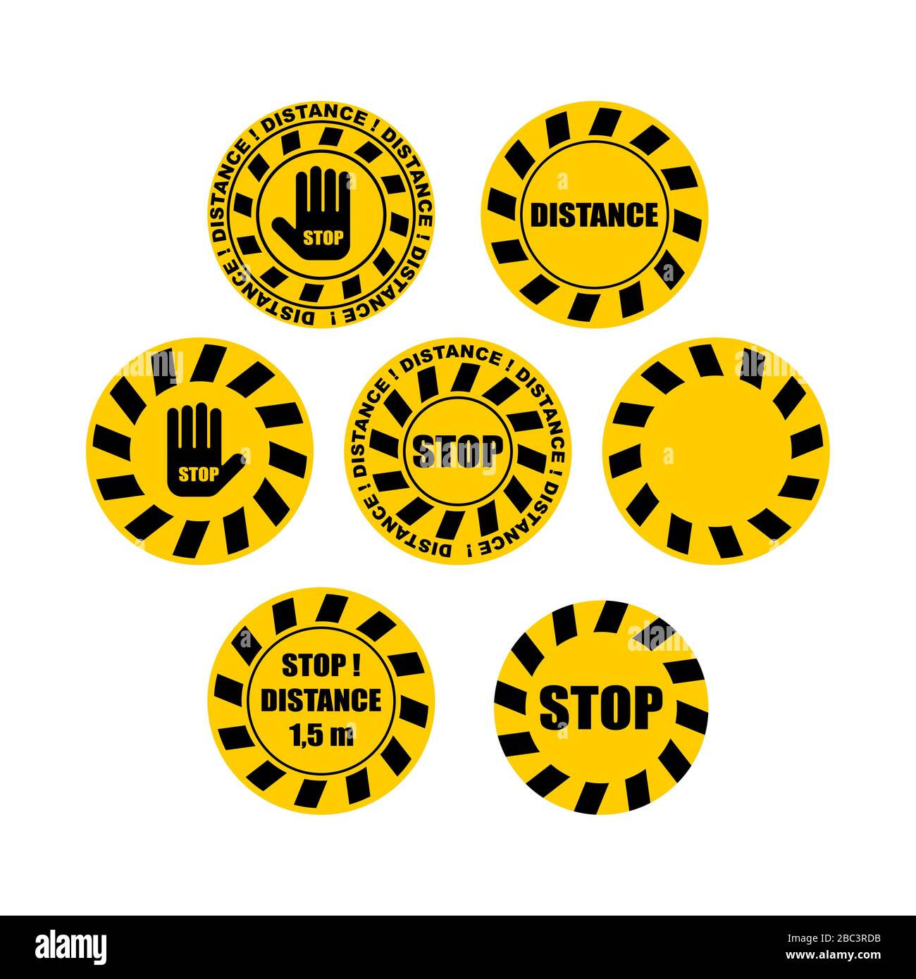 Sticker distance Warning sign. Keep your distance in line. Stickers for ...