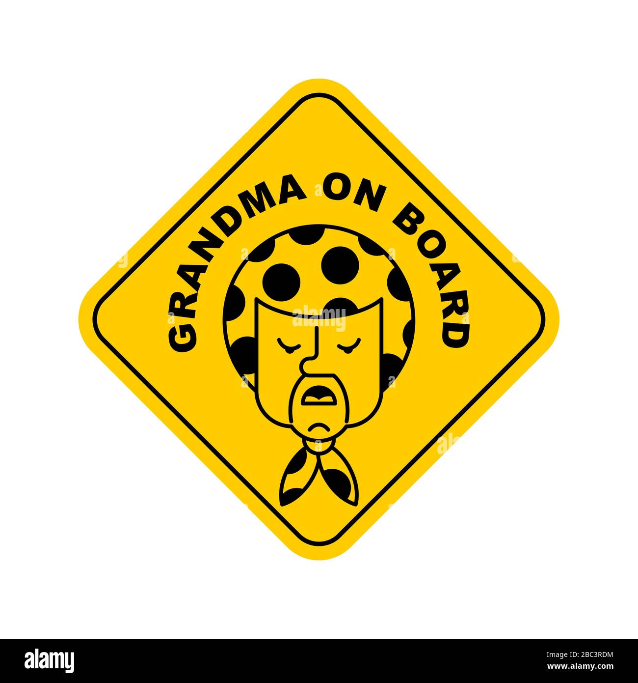 Grandmother on board sticker. Grandma on car. vector illustration Stock ...