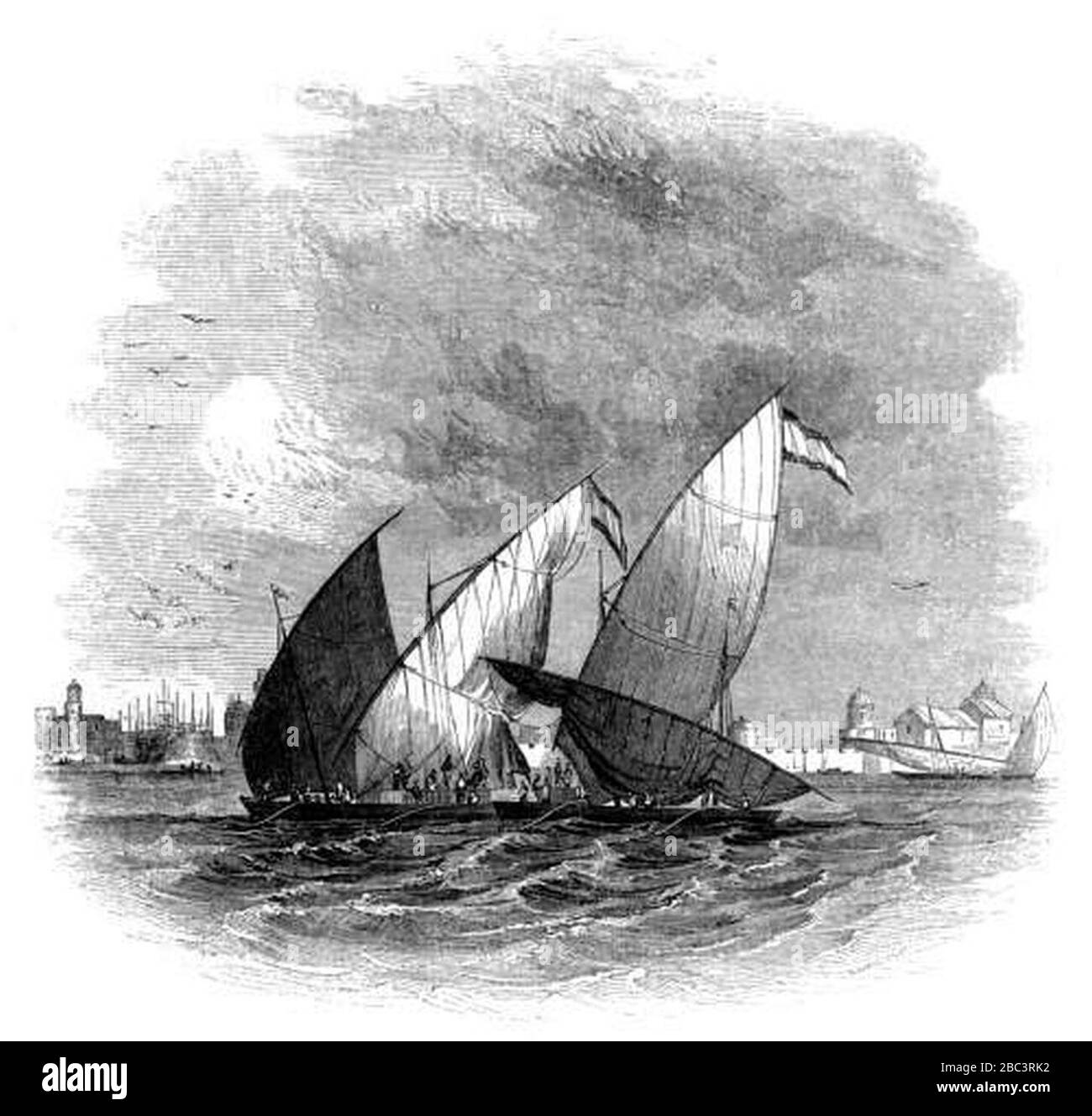 Guilalo ships in Manila Bay (c. 1848 Stock Photo - Alamy