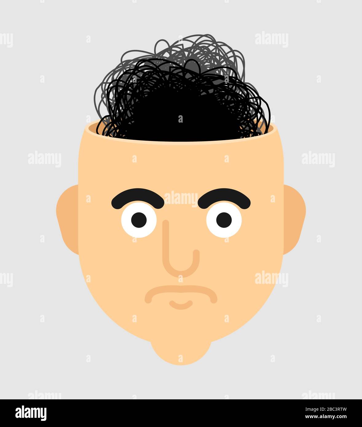 Bad thoughts in head isolated. depressed think. vector illustration ...
