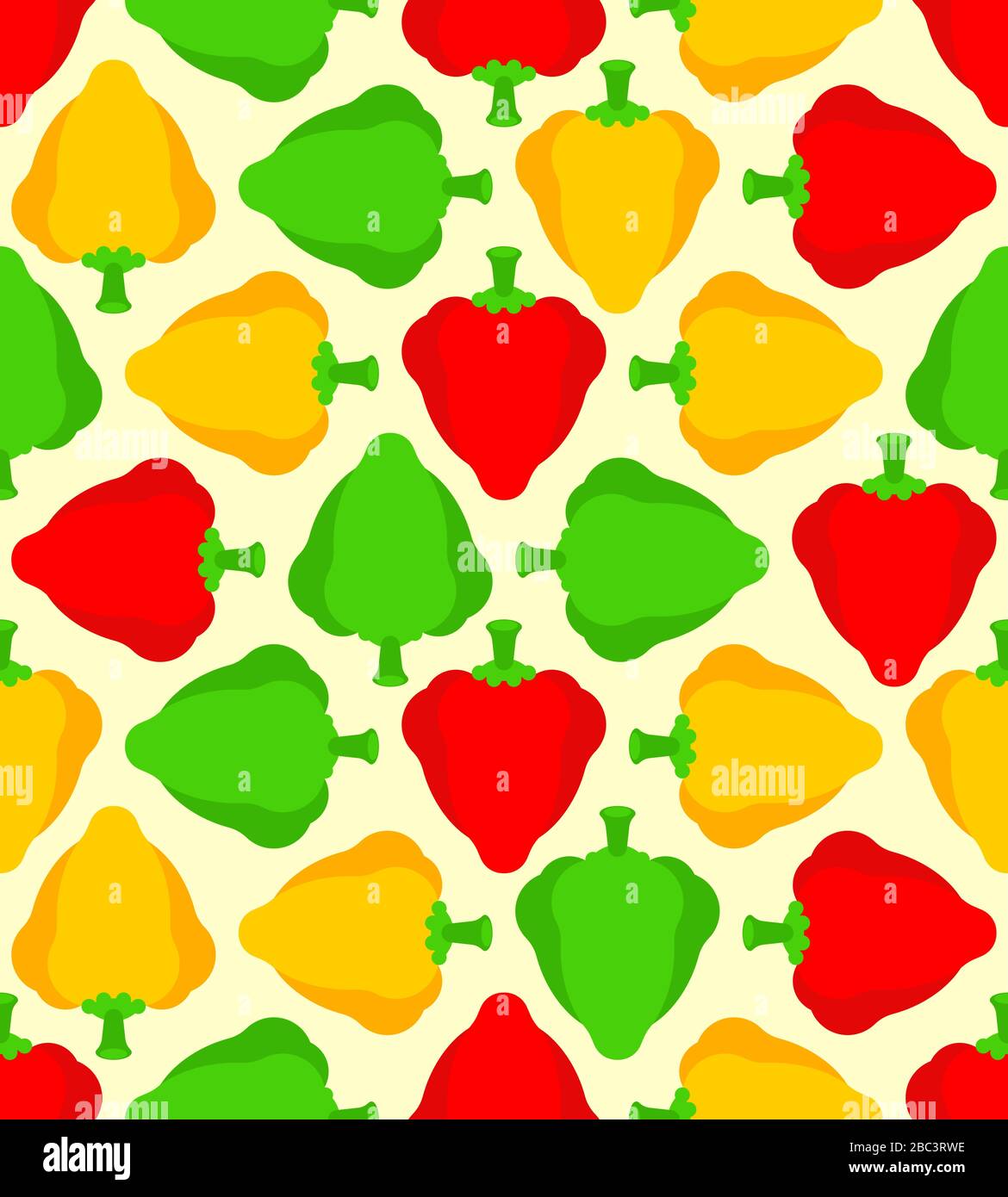 Bell pepper pattern seamless. Vegetable background. Colored peppers ...