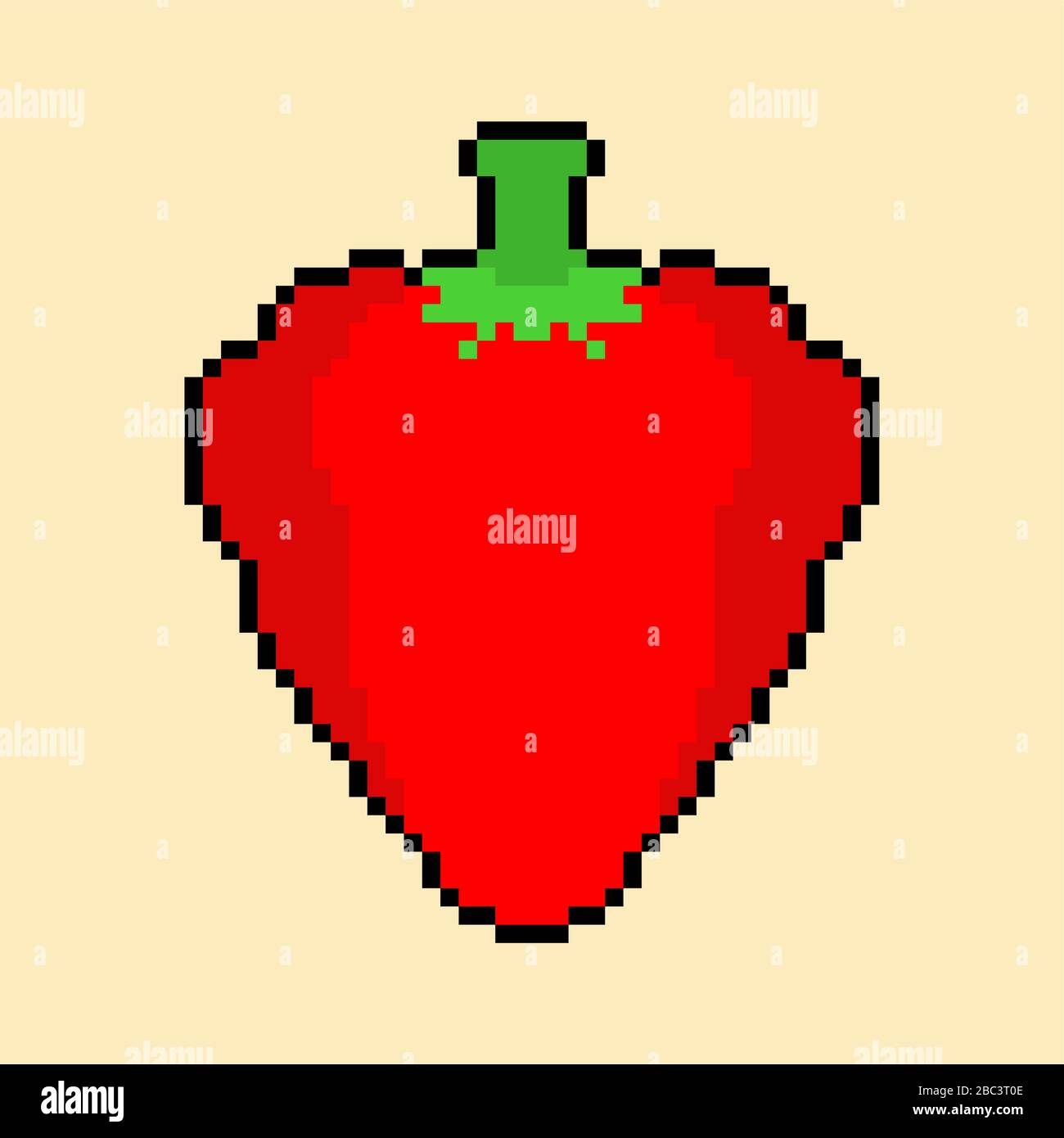 Red Bell pepper pixel art. 8 bit. Pixelate Vegetable. vector ...