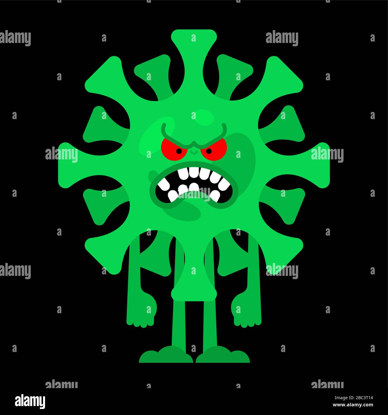 Angry Coronavirus. Evil virus. Global epidemic disease 2019-nCoV Novel ...