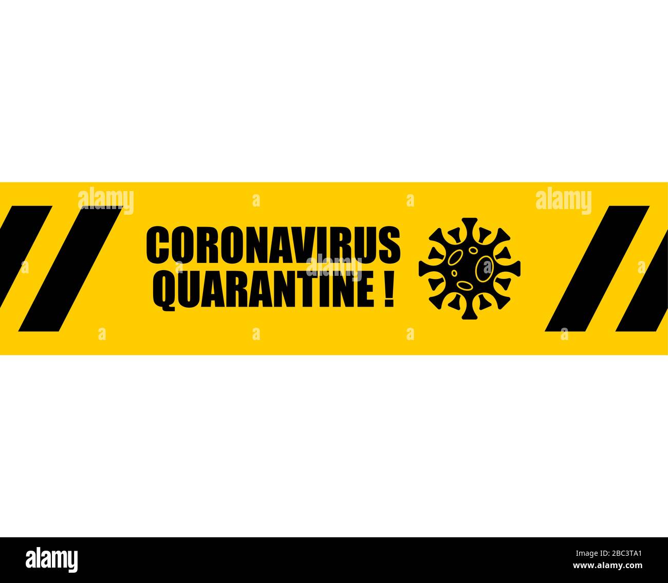 Coronavirus Quarantine Tape sticker pattern. Virus 2019-nCoV on home ...