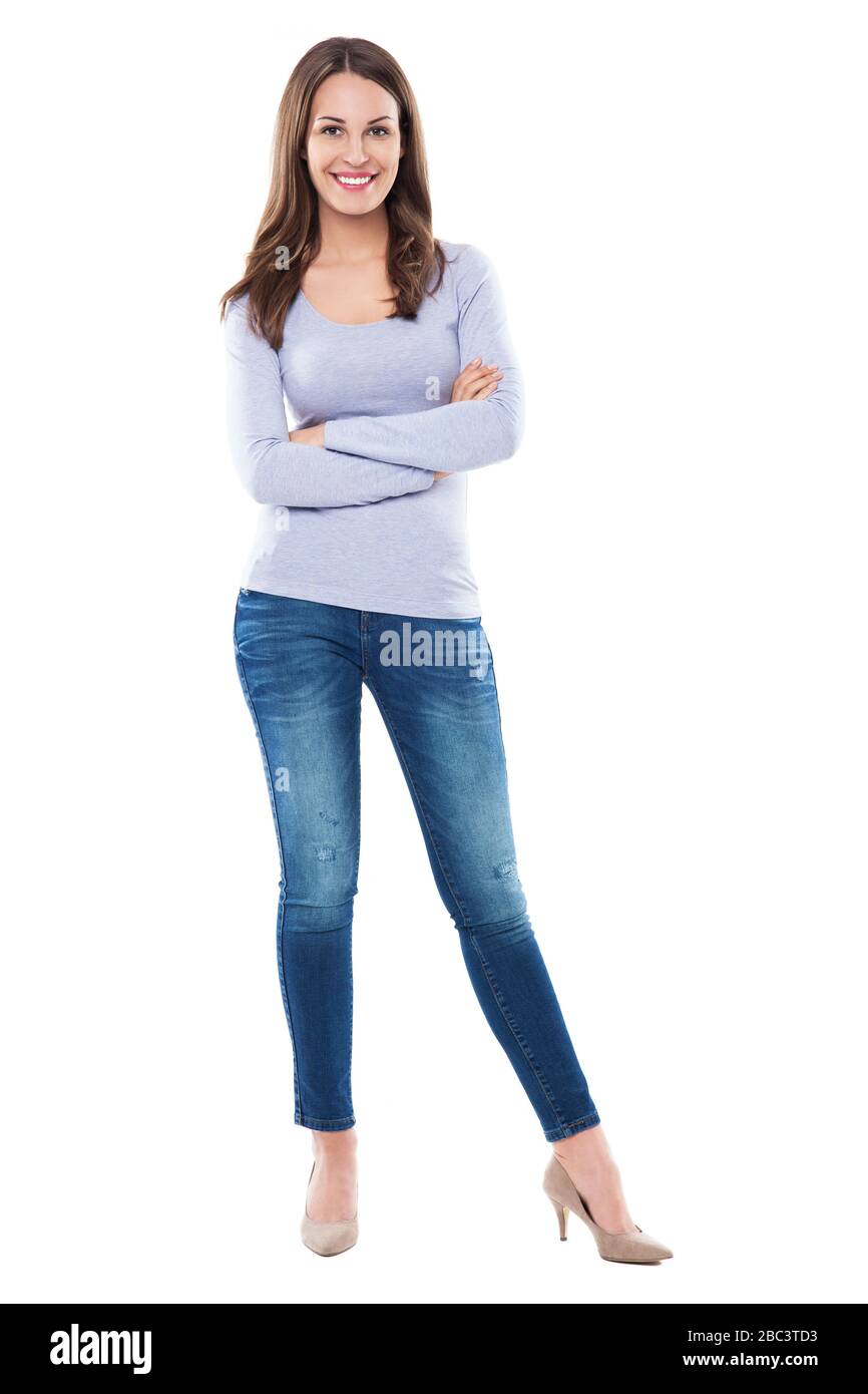 Attractive woman standing Stock Photo - Alamy