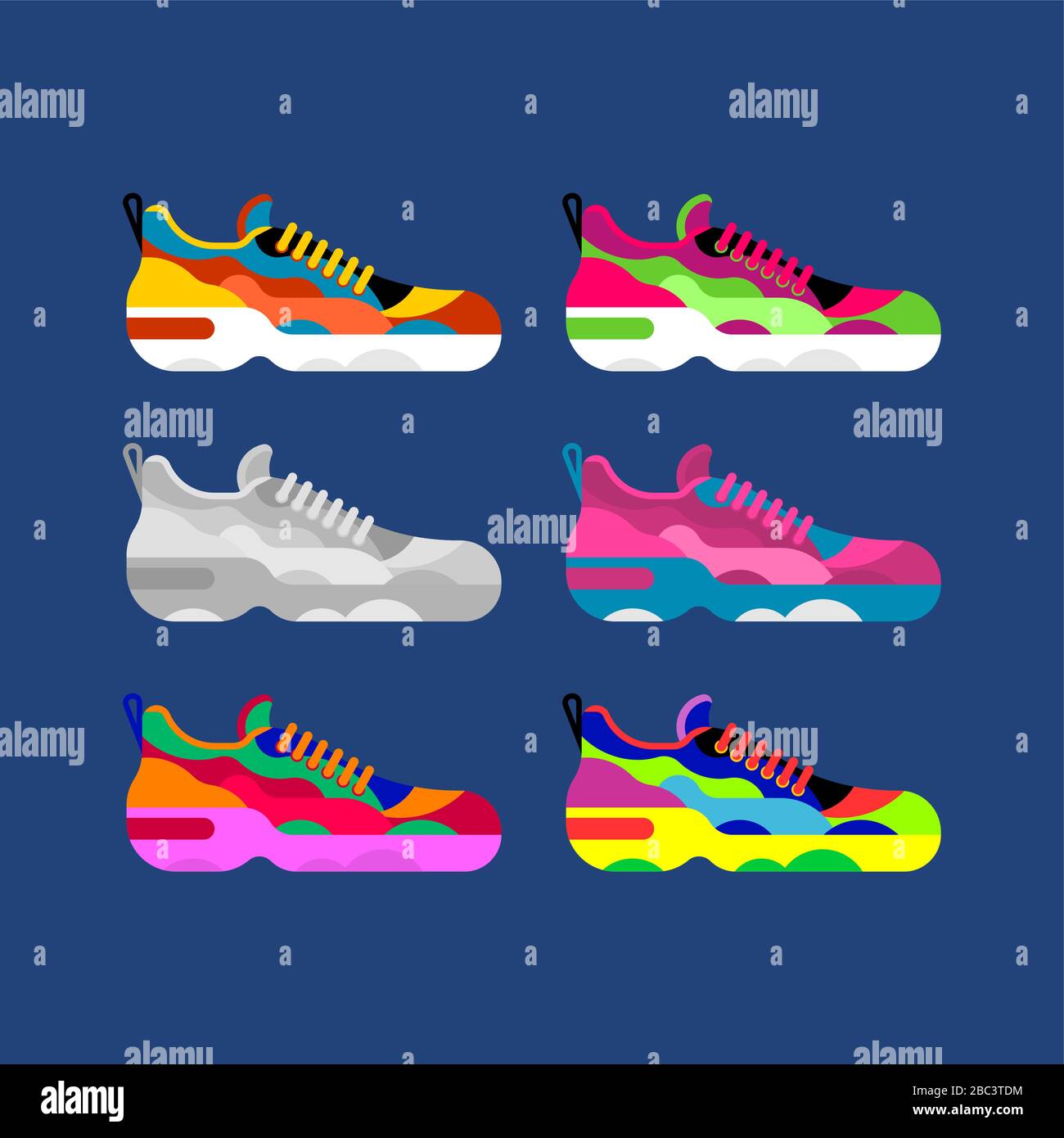 Sneaker set. Sneakers Sports shoes vector illustration Stock Vector ...