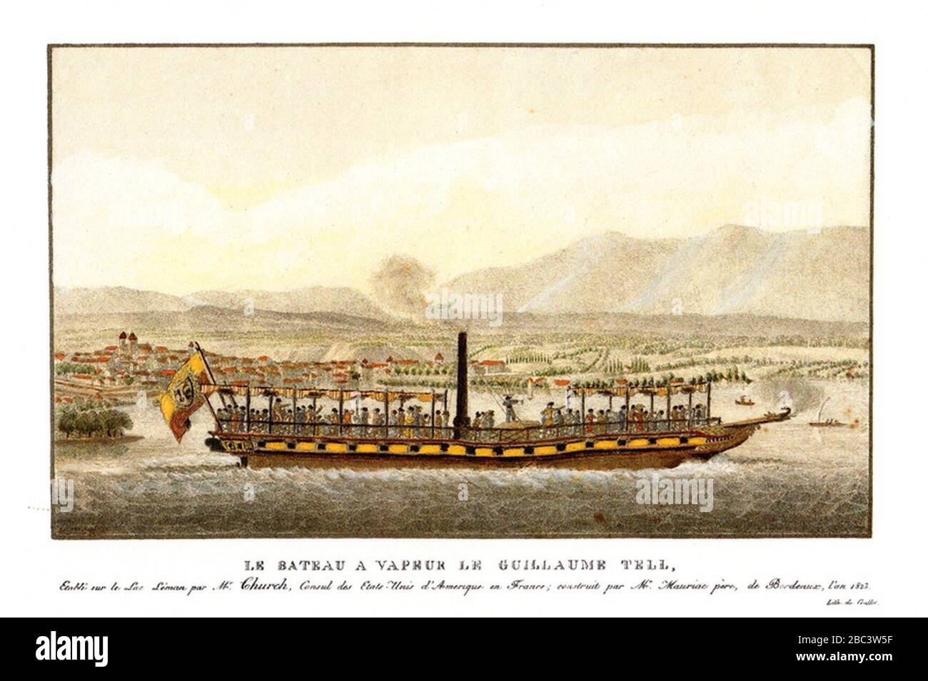 Guillaume Tell-gravure couleurs-musee du leman Stock Photo - Alamy