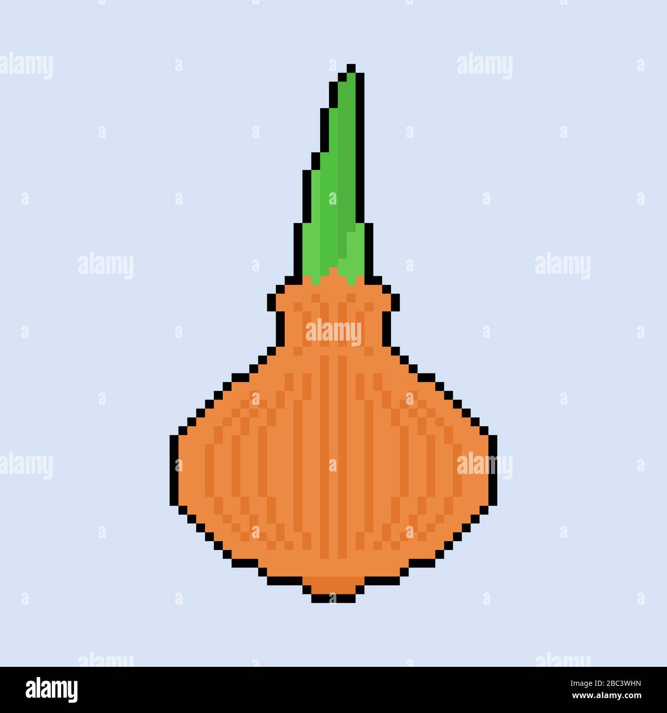 Onion pixel art. bulb 8 bit. Pixelate Vegetable. vector illustration ...