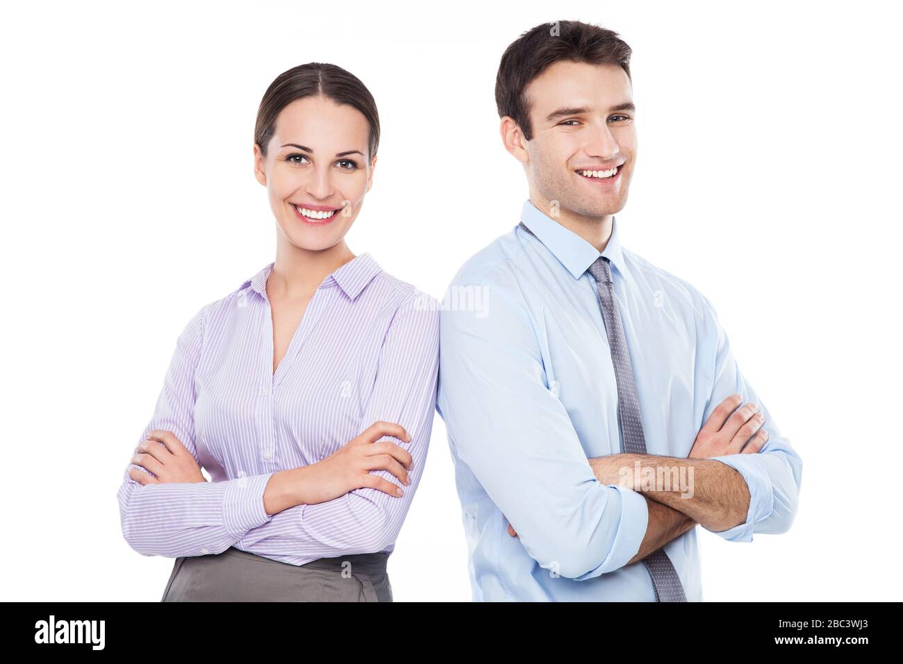Young couple over white background Stock Photo - Alamy