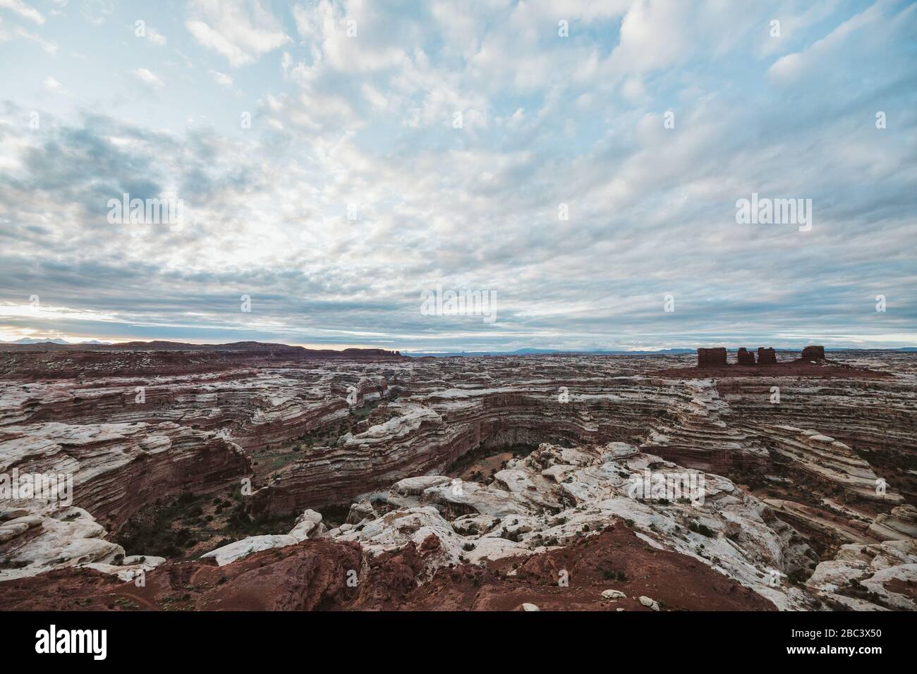 wide angle view of the utah desert canyon formations at The Maze Stock ...