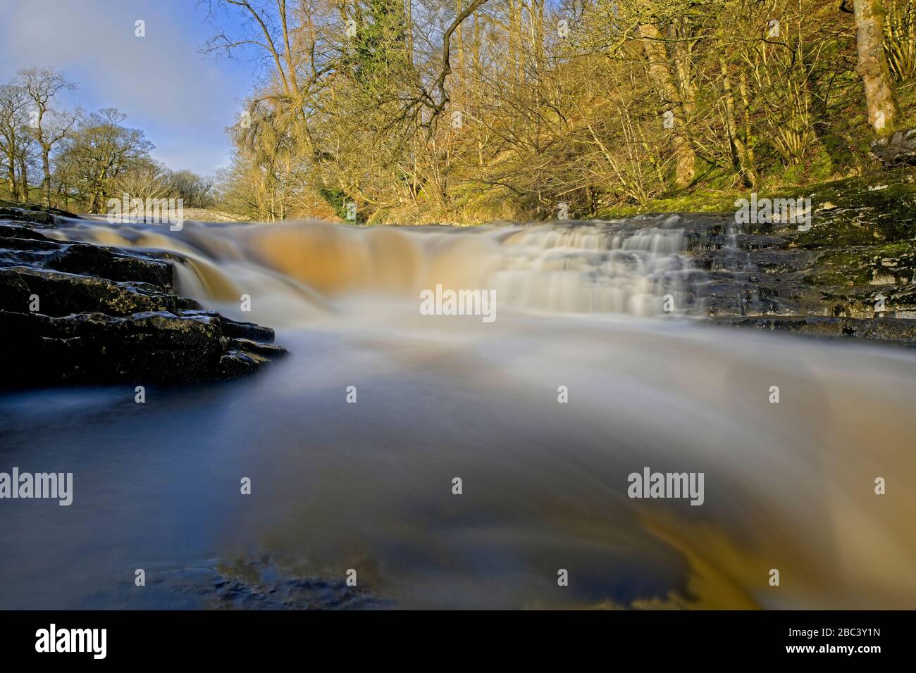 Stainforth Force waterfall North York Moors, Yorkshire Stock Photo - Alamy