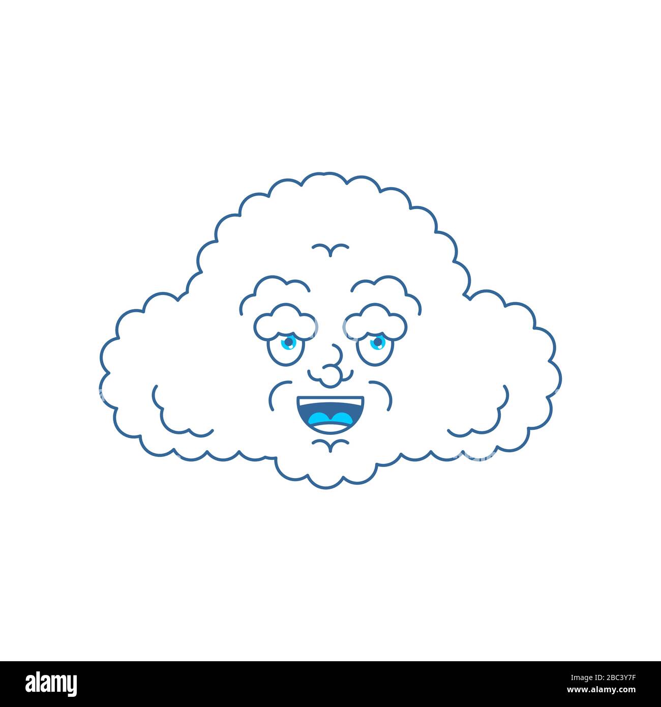 Cloud happy emoji. Face merry emotions. Cloud man Joyful. Vector ...