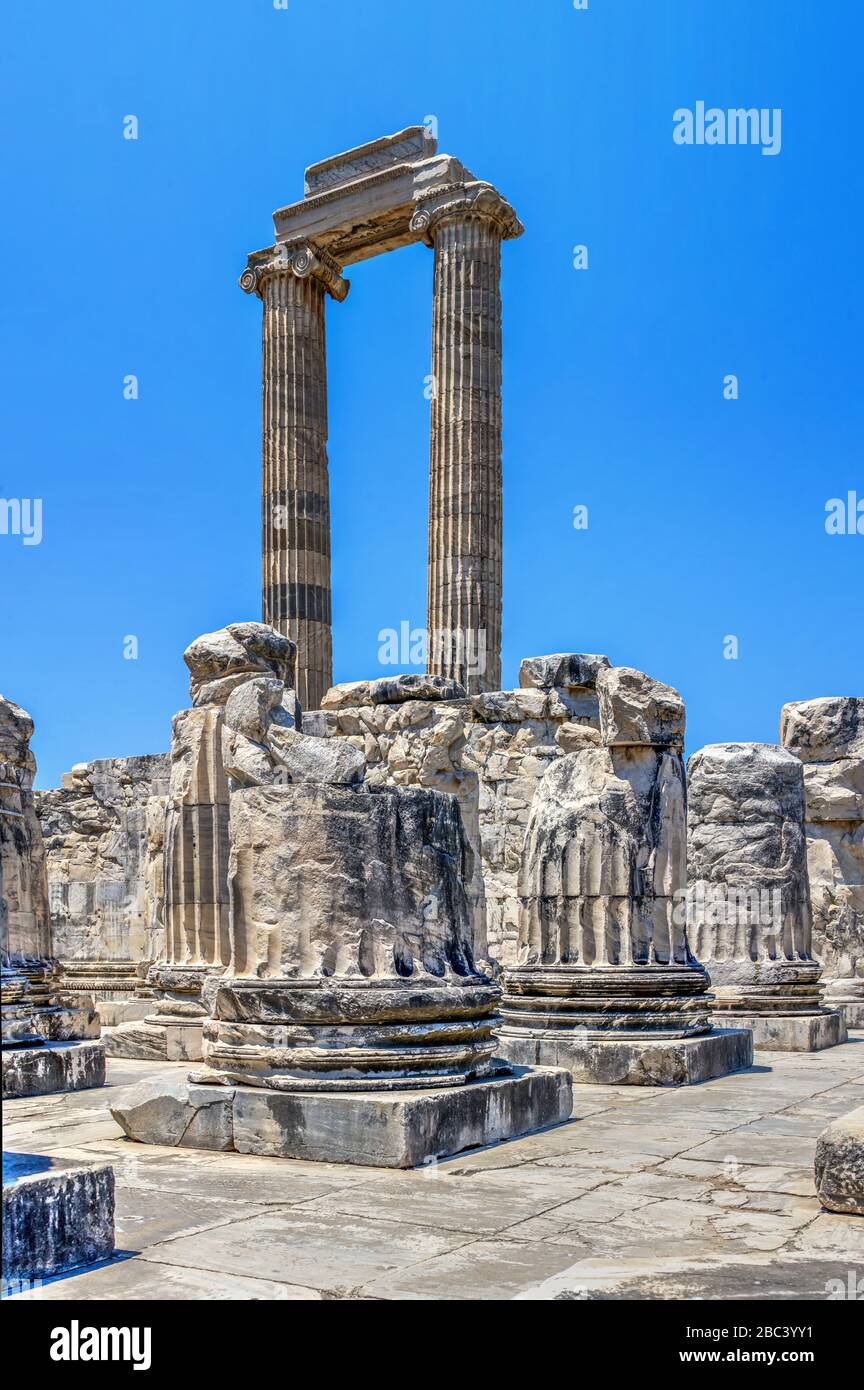 The Temple of Apollo at Didyma, Turkey. Panoramic view on a sunny ...