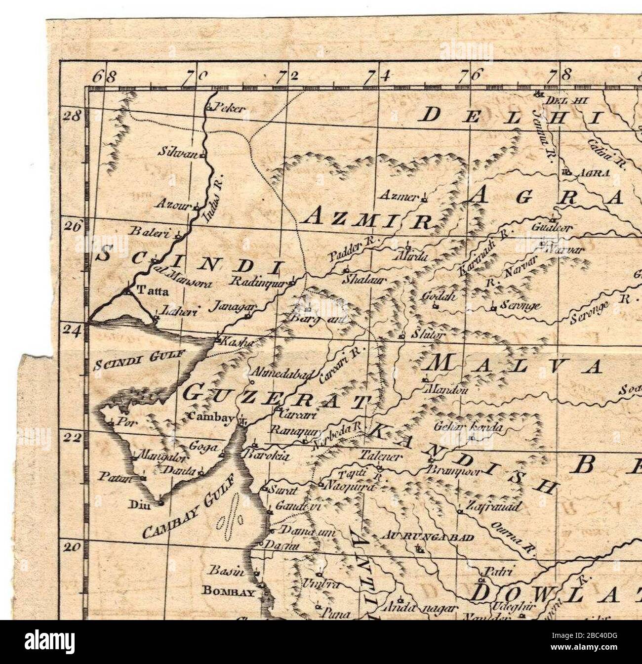 Gulf of Cambay A map engraved for the 'Annual Register', London, 1763 ...