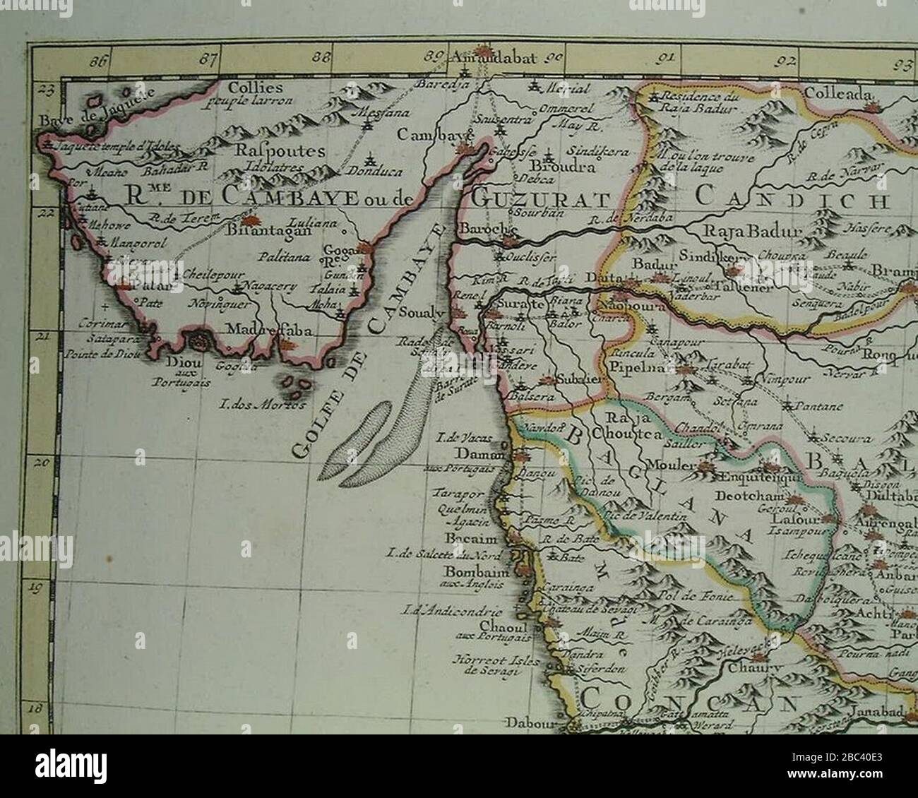 Gulf of Cambay, From a map of the Malabar and Coromandel Coasts by ...