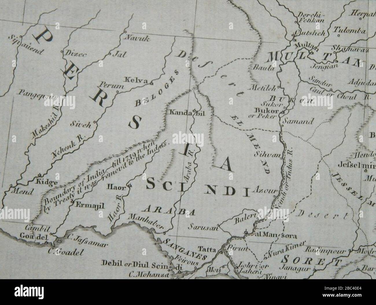 Gulf of Cambay From a map by Thomas Kitchin 1782 Stock Photo - Alamy