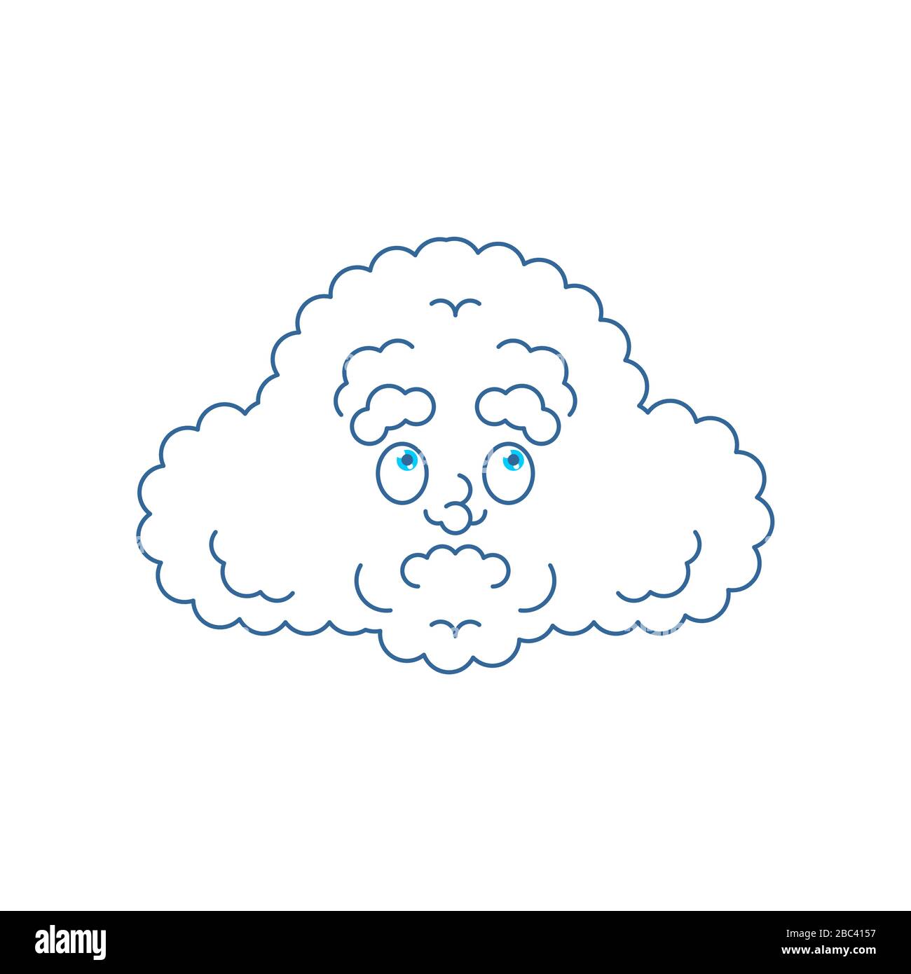 Cloud confused oops. perplexed emotions. Vector illustration Stock ...