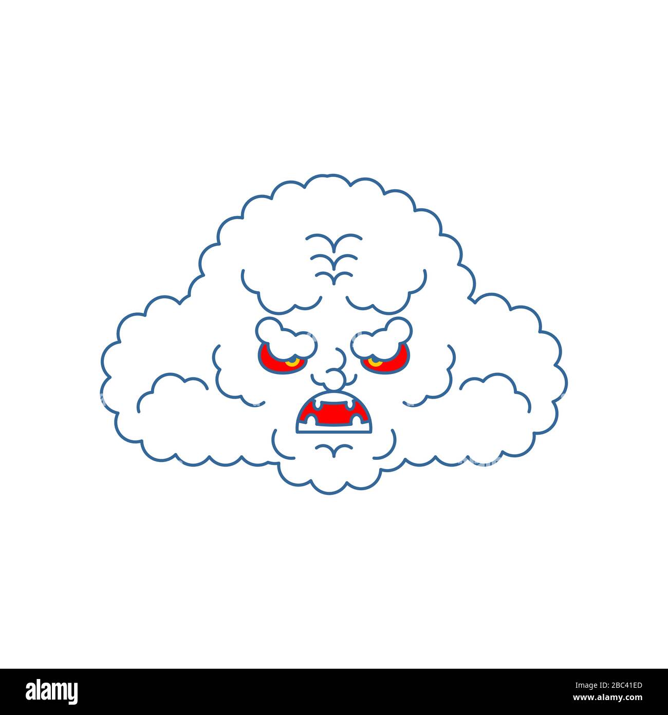 Cloud angry. Cloud man evil emotions. Vector illustration Stock Vector ...