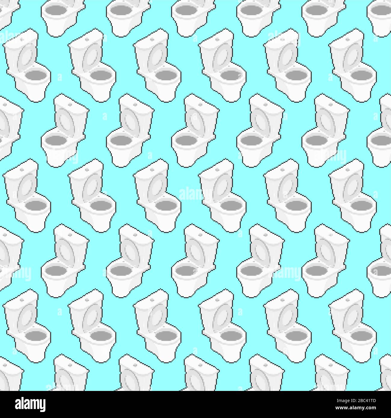 Toilet bowl pixel art pattern seamless. WC 8 bit background . Pixelate ...