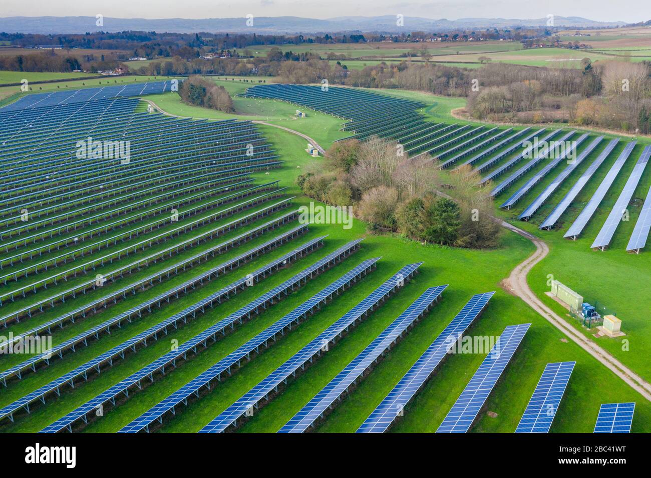 Aerial solar power plant in hi-res stock photography and images - Alamy
