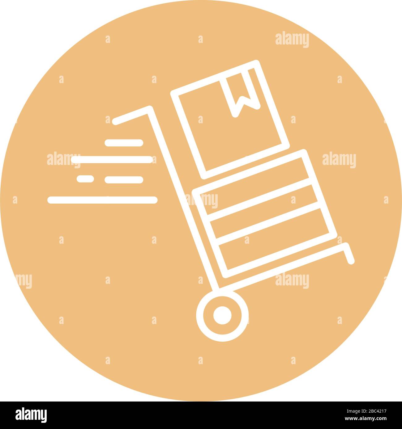 handcart cardboard box delivery cargo shipping vector illustration ...