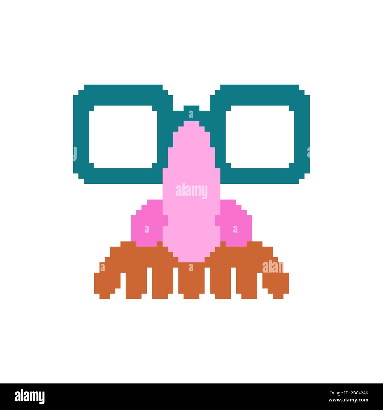 Glasses nose and mustache pixel art. April Fools Day Mask 8 bit ...