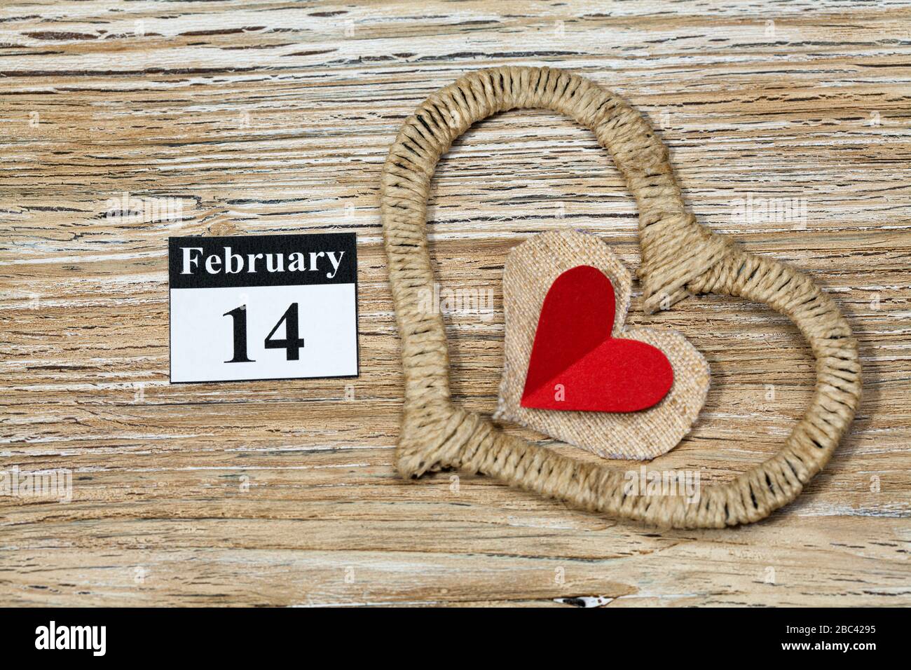 14 february calendar ribbon hi-res stock photography and images - Alamy