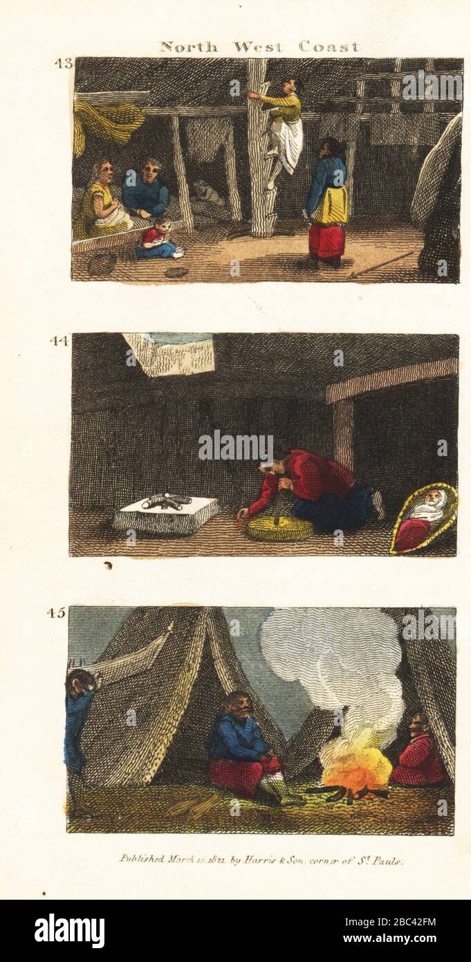 Interior of an underground Aleut house in Unalaska 43, native methods ...