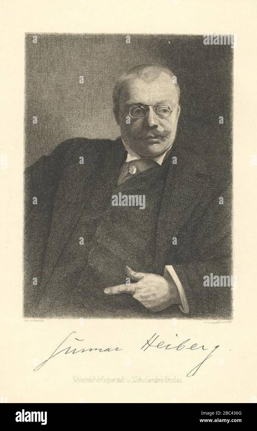 Gunnar Heiberg. Radierung von Johann Lindner Stock Photo - Alamy