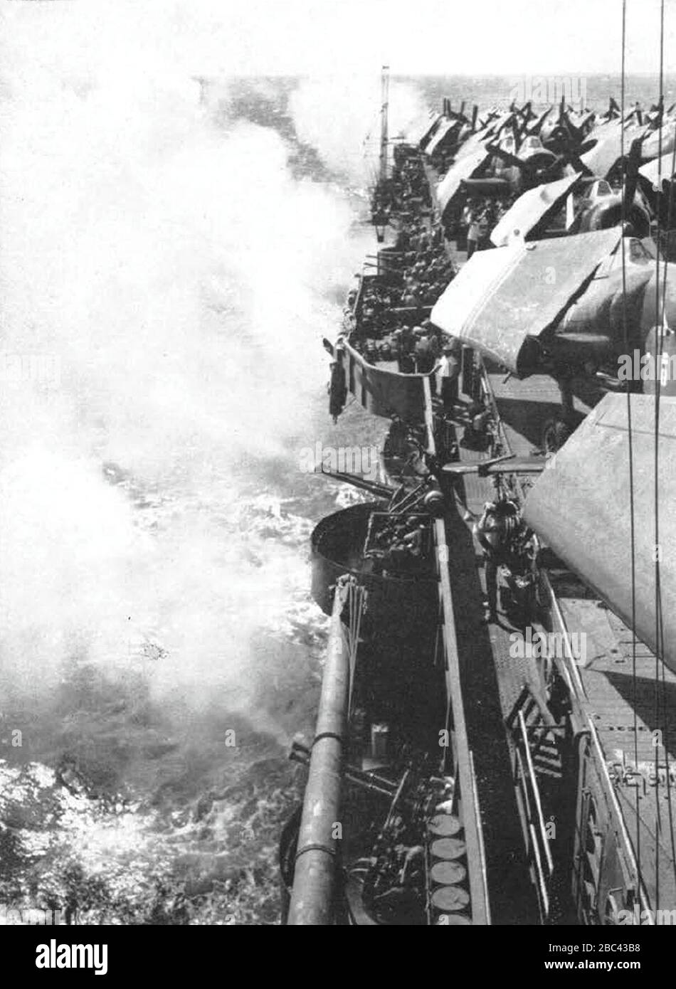 Gunnery drill aboard USS Bairoko (CVE-115), circa in 1945 Stock Photo ...
