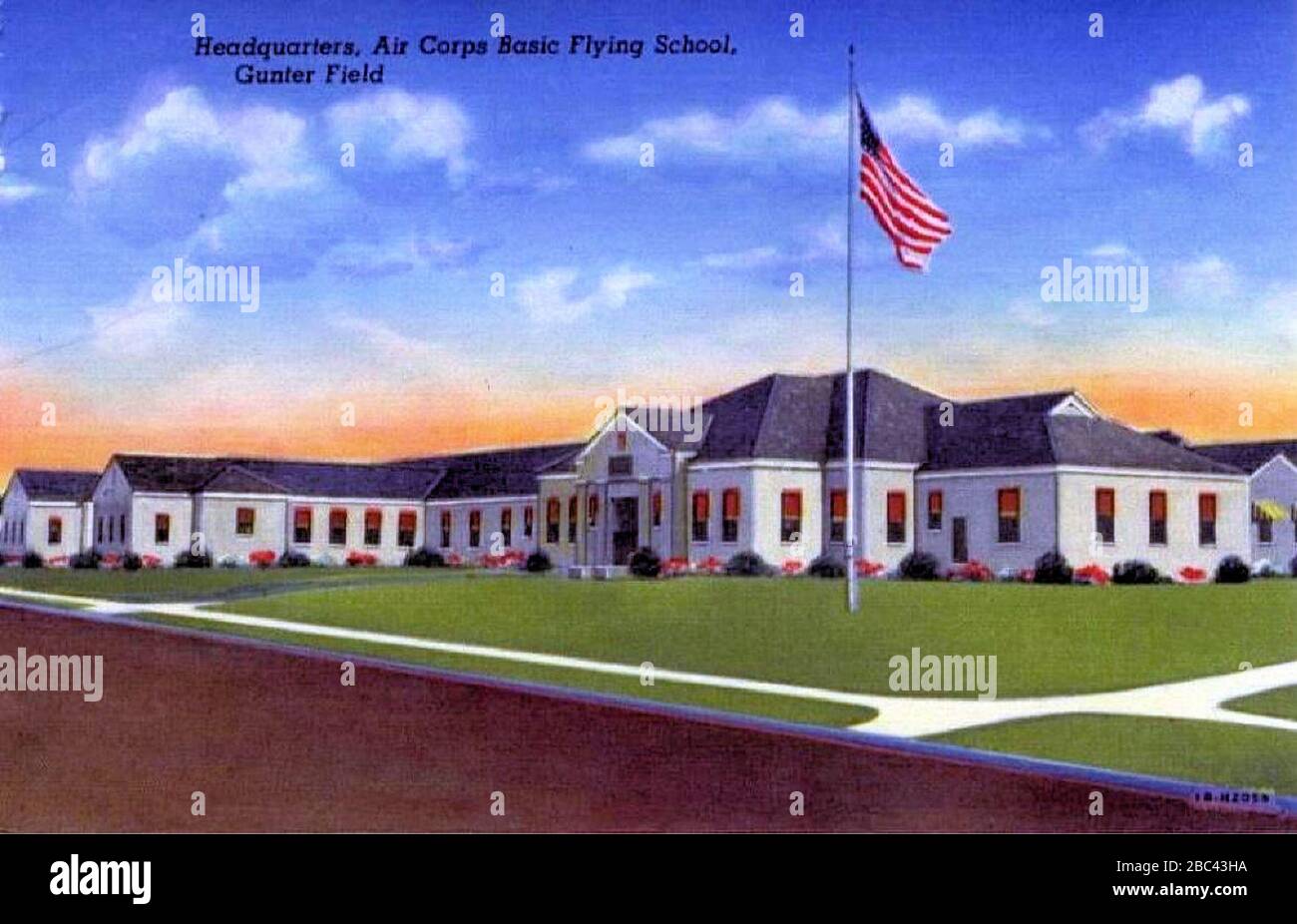 Gunter Field - Postcard HQ Air Force Basic Flying School Stock Photo ...