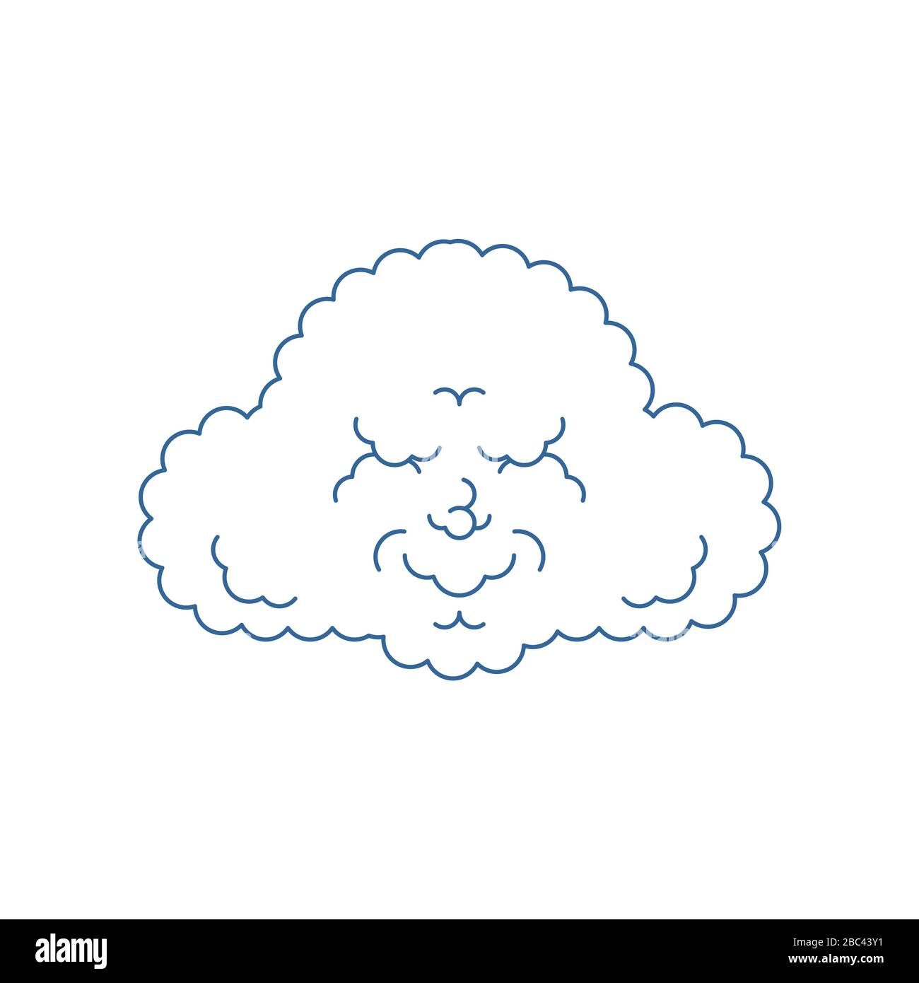 Cloud sleeping. Cloud man asleep emotions. Vector illustration Stock ...