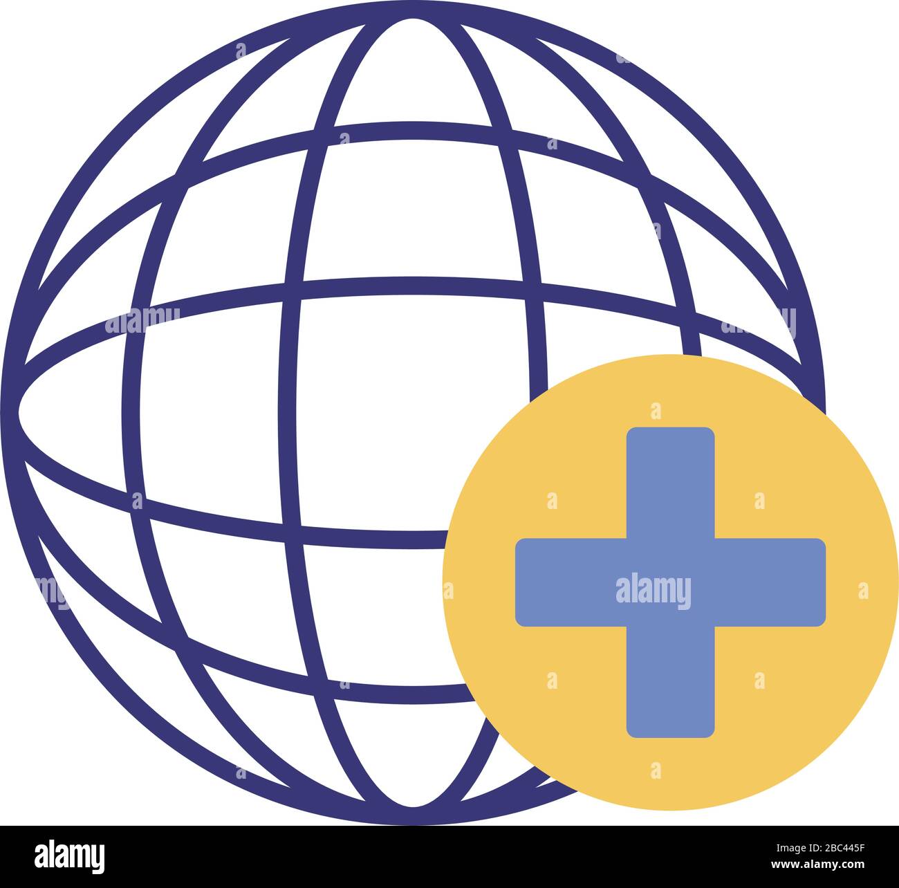 sphere with medical cross symbol line style Stock Vector Image & Art ...