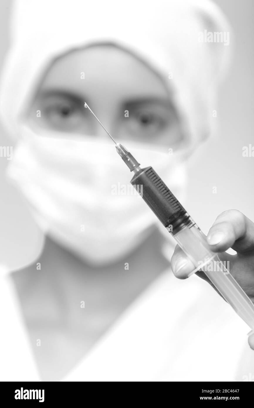 Injection closeup Black and White Stock Photos & Images - Alamy