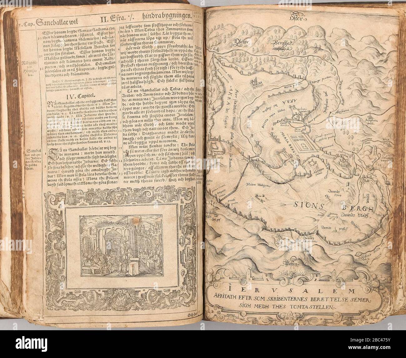 Gustav II Adolfs bibel 1618 - II Esra (Book of Nehemiah), ch. 2-3 Stock ...