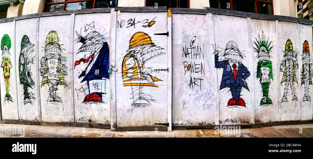 beautiful mural drawing on wall in london, drawing by nathan bowen ...