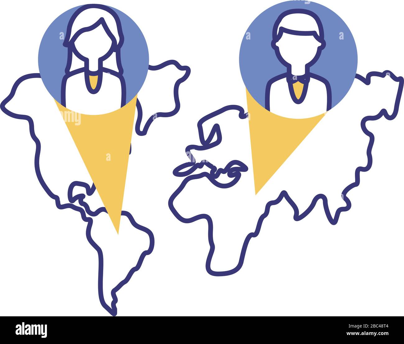 doctors in earth maps characters line style Stock Vector Image & Art ...