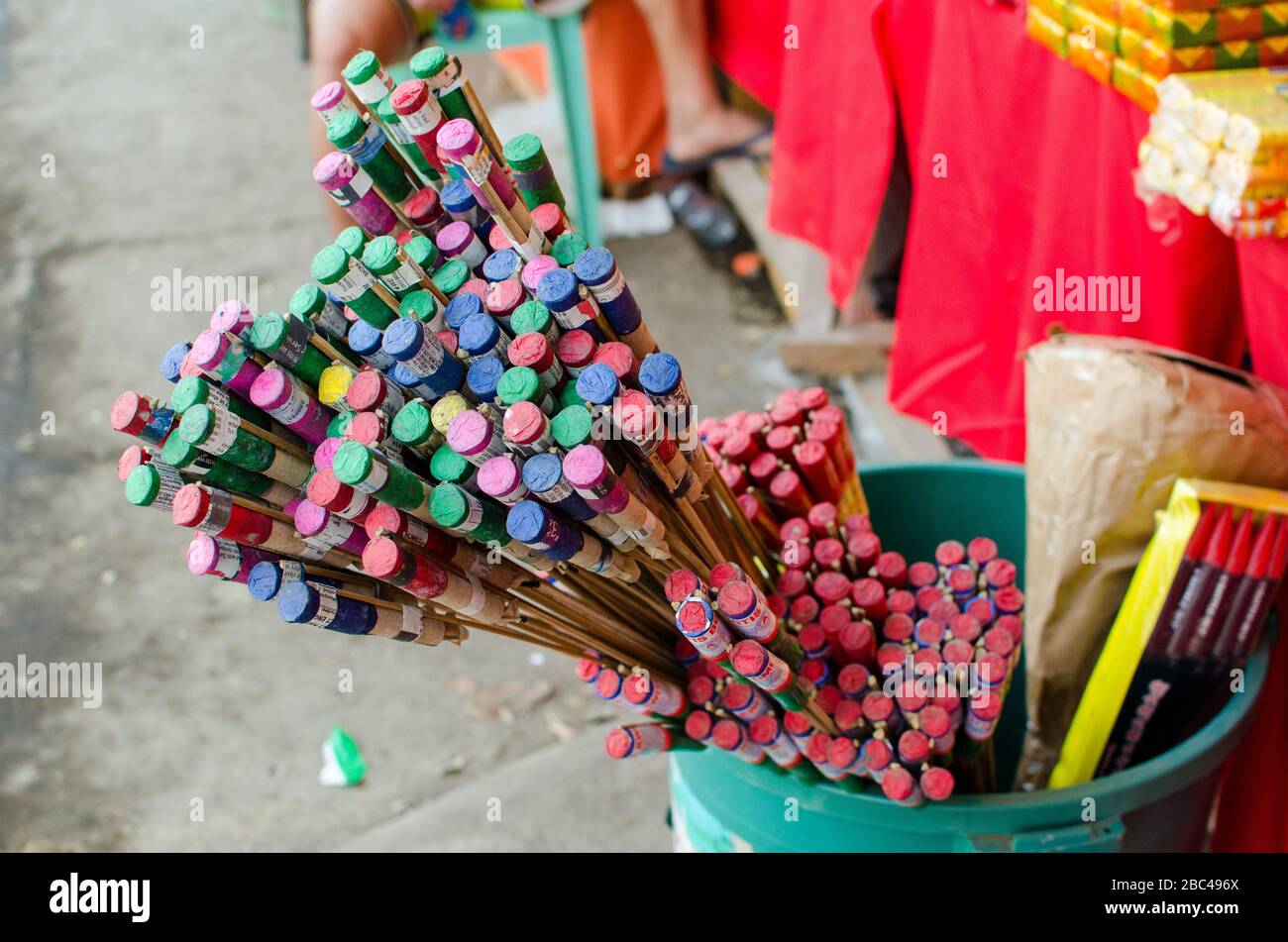 Assorted kinds of fireworks in a store shelve Stock Photo - Alamy