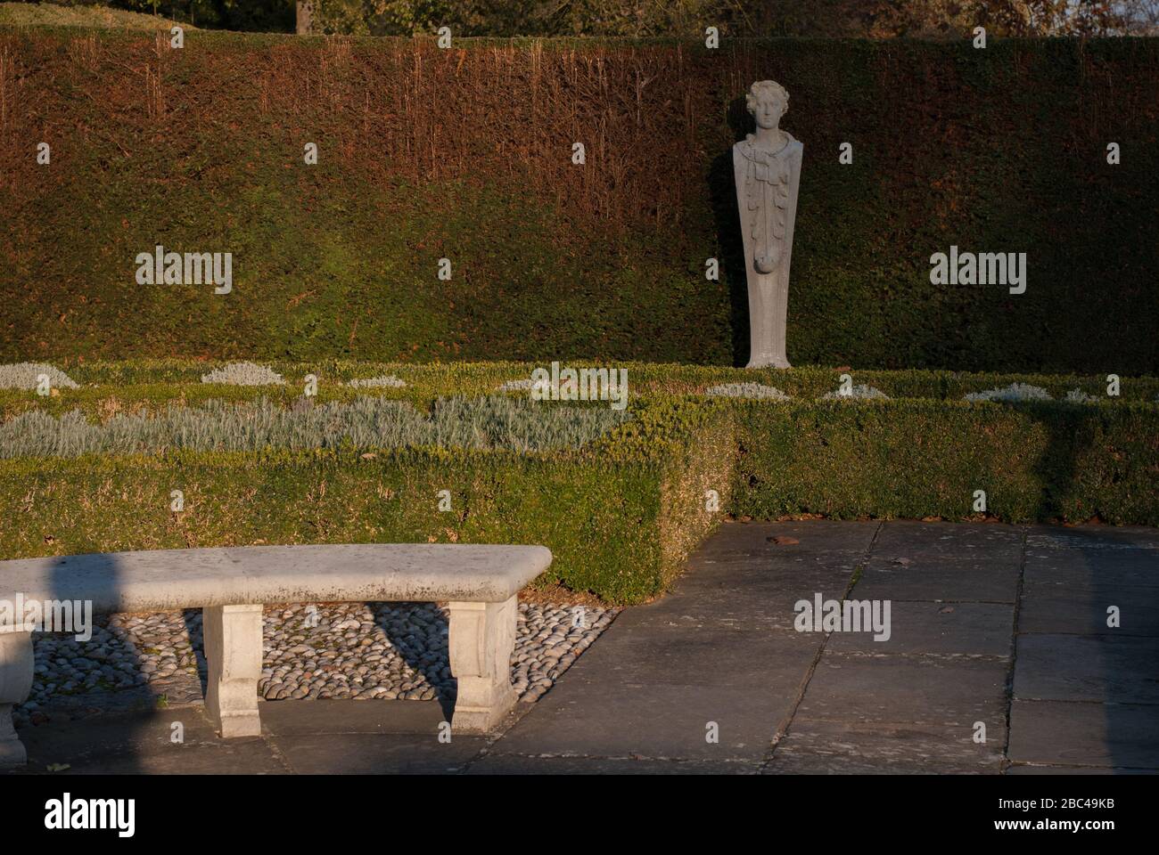 Stone Statues in Formal 17th Century Garden at Kew Palace, Royal ...
