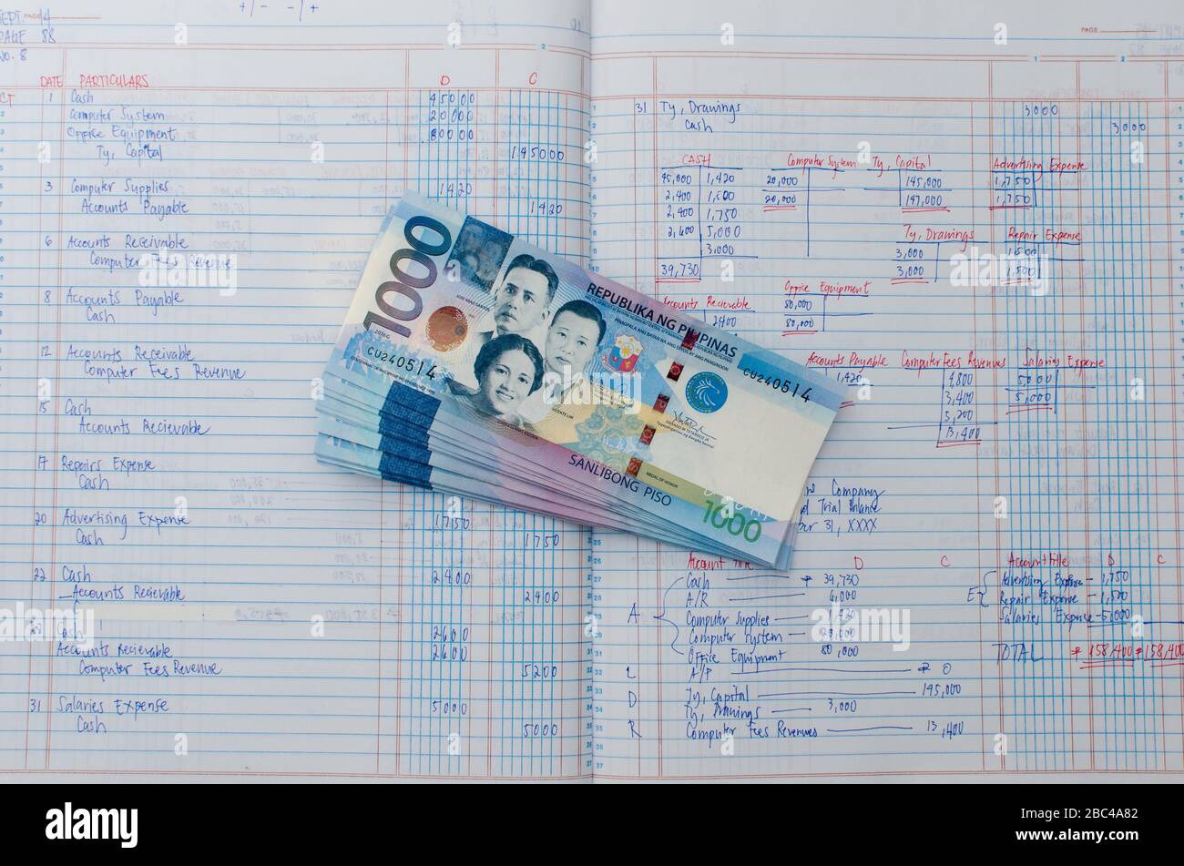 Philippine 1000 peso cash Stock Photo - Alamy