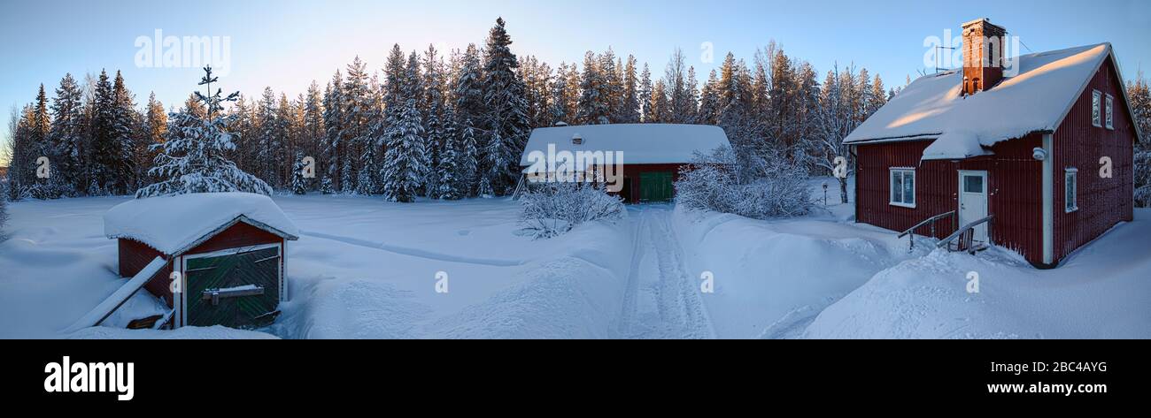 Typical swedish house snow hi-res stock photography and images - Alamy