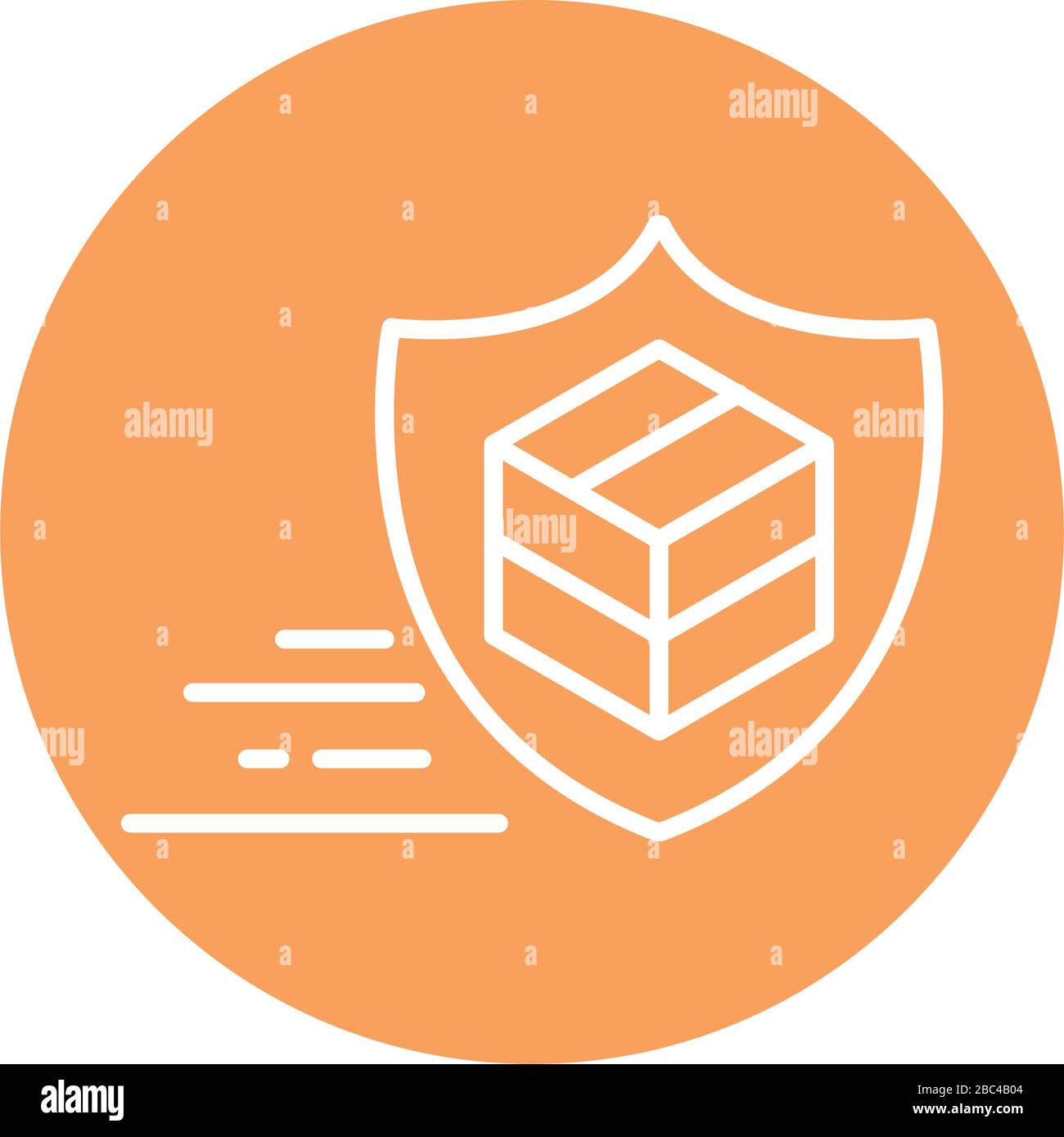 shield cardboard box cargo shipping related delivery vector ...