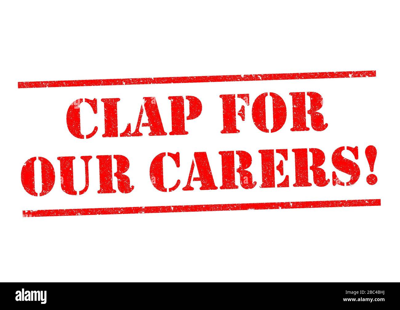 CLAP FOR OUR CARERS! red Rubber Stamp over a white background Stock ...